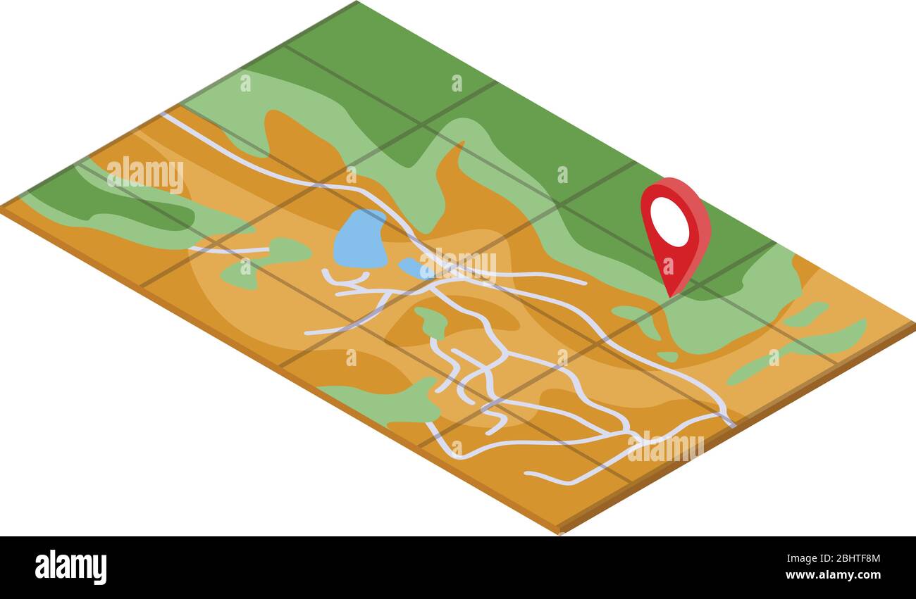 Tourist map icon, isometric style Stock Vector Image & Art - Alamy
