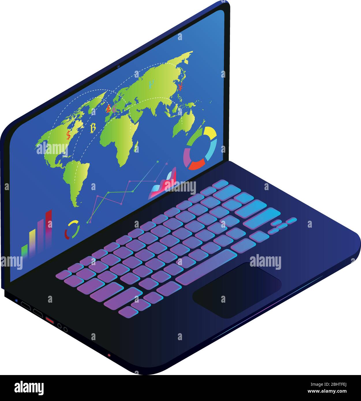 Vector drawing of laptop on white background Stock Vector Image & Art ...