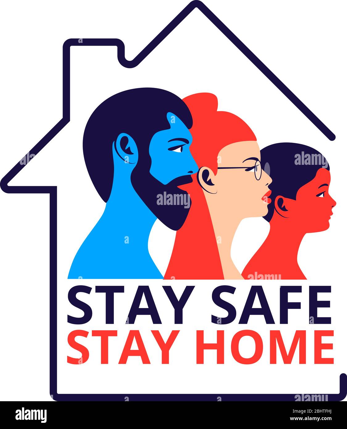 Be safe stay home Stock Vector Images - Alamy