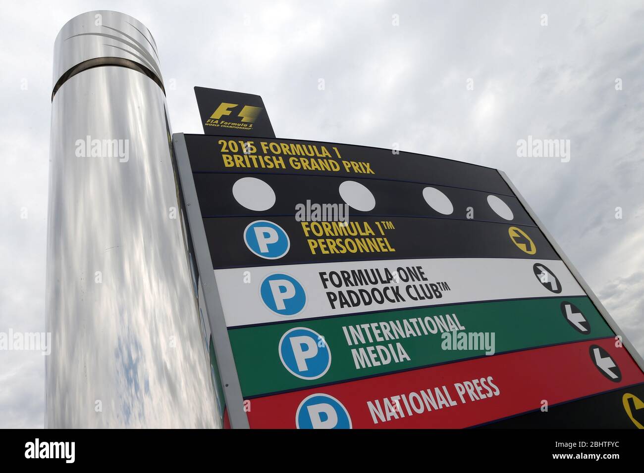 F1 signage at Silverstone Circuit, Silverstone, Nothamptonshire Stock ...