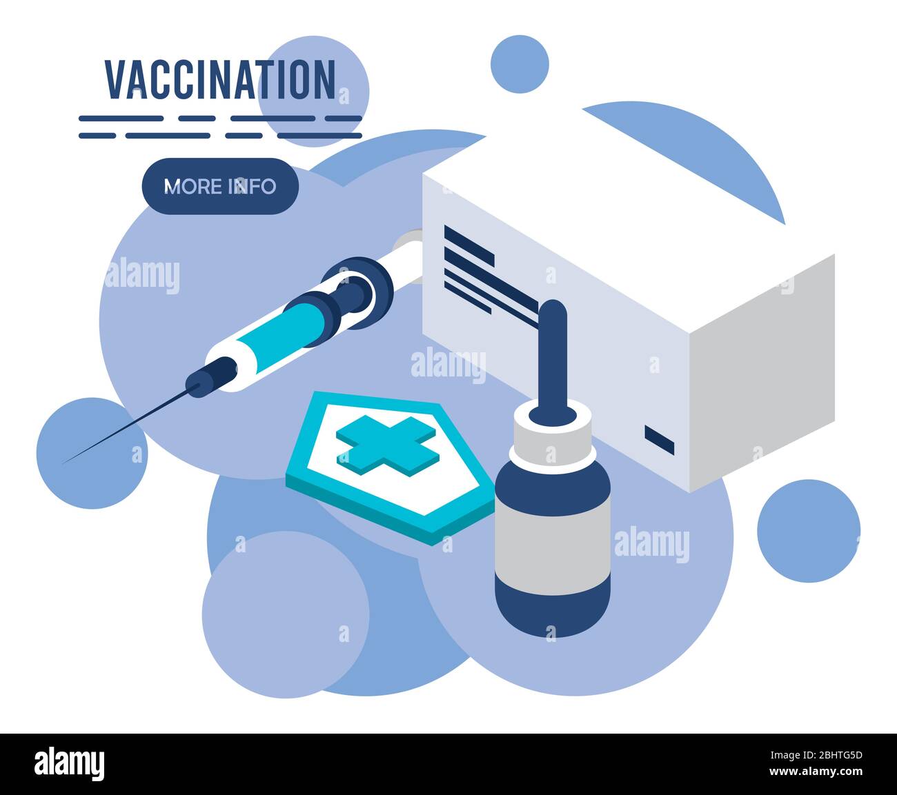 vaccination service with injection isometric icons Stock Vector Image ...