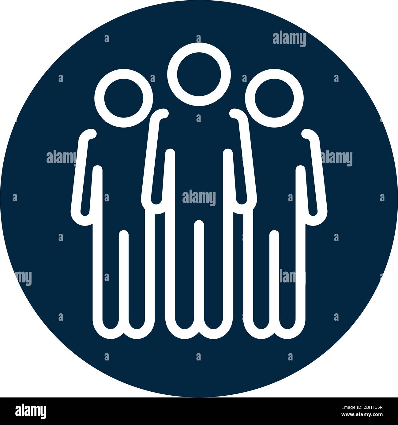 pictogram people standing icon over white background, line block style ...
