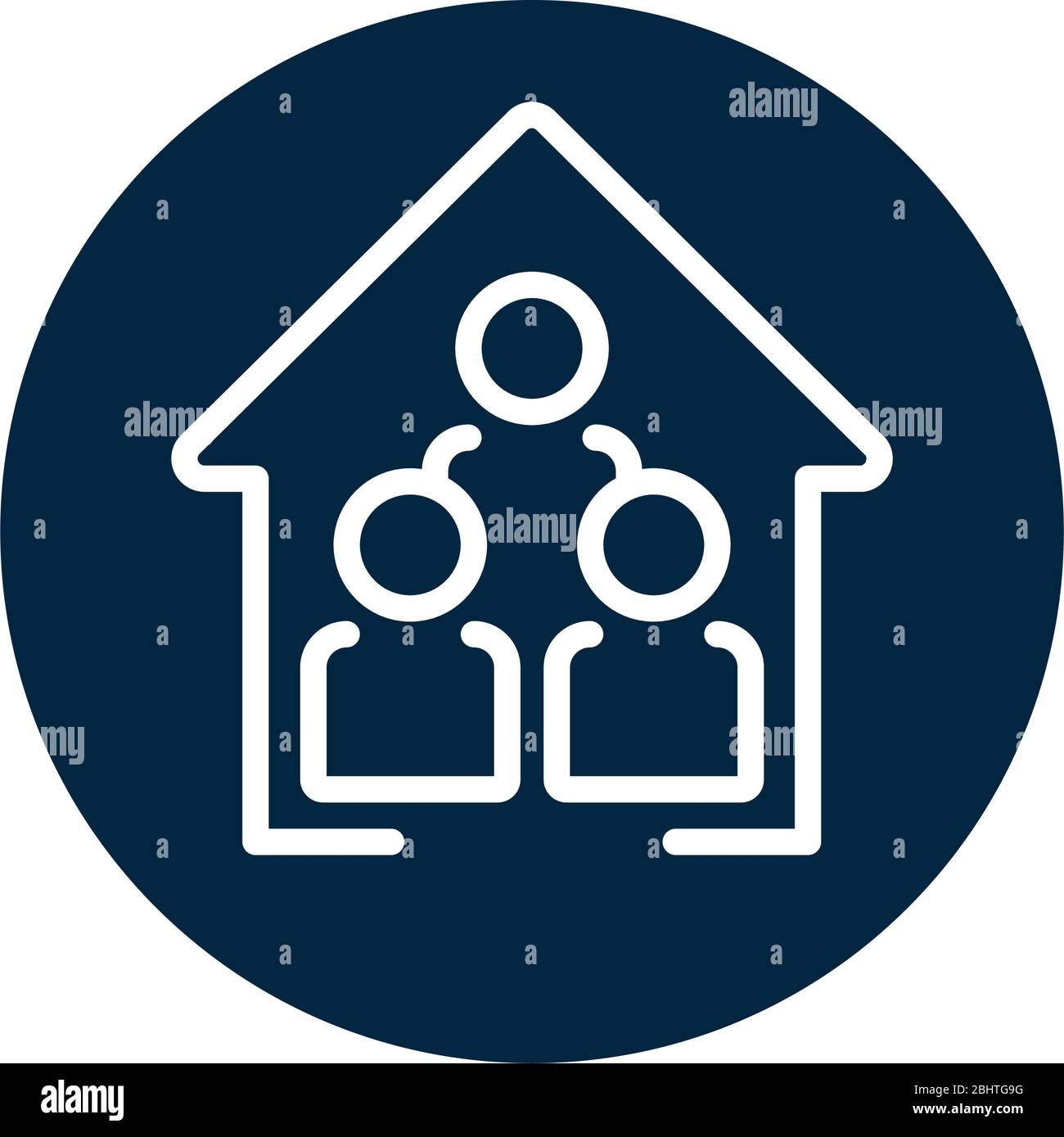 pictogram people in the house over white background, line block style ...