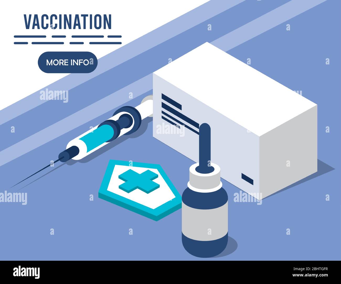 vaccination service with injection isometric icons Stock Vector Image ...