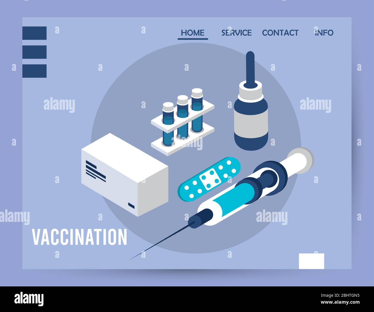 vaccination service with injection isometric icons Stock Vector Image ...