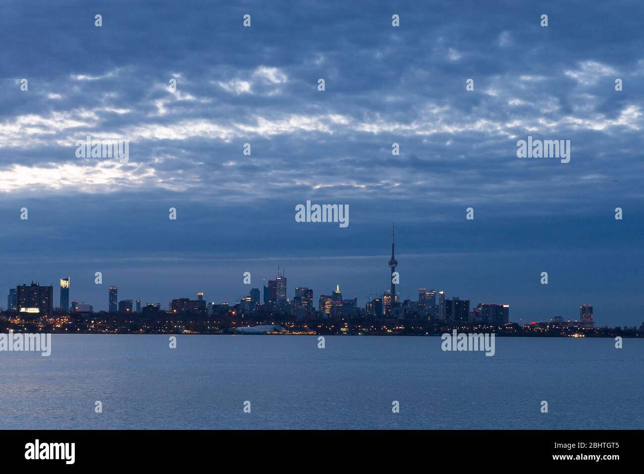 Sunrise over Toronto Downtown near Lake Ontario in Canada Stock Photo ...
