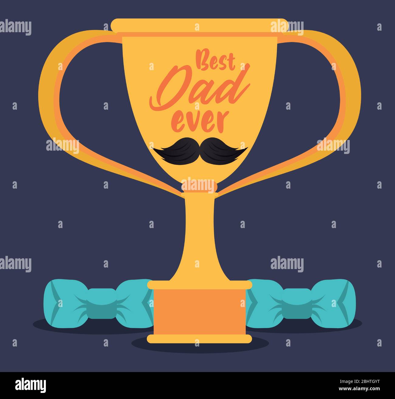 happy fathers day card with trophy cup Stock Vector Image & Art - Alamy
