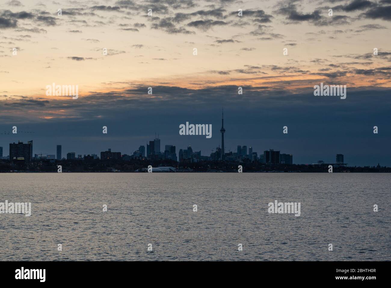 Sunrise over Toronto Downtown near Lake Ontario in Canada Stock Photo ...