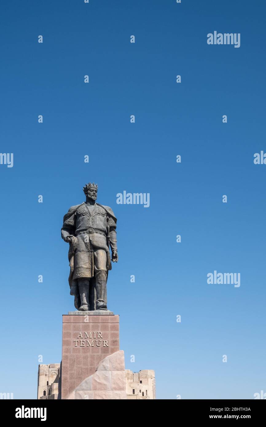 Statue of Amir Temur in Shahrisabz, Uzbekistan Stock Photo - Alamy