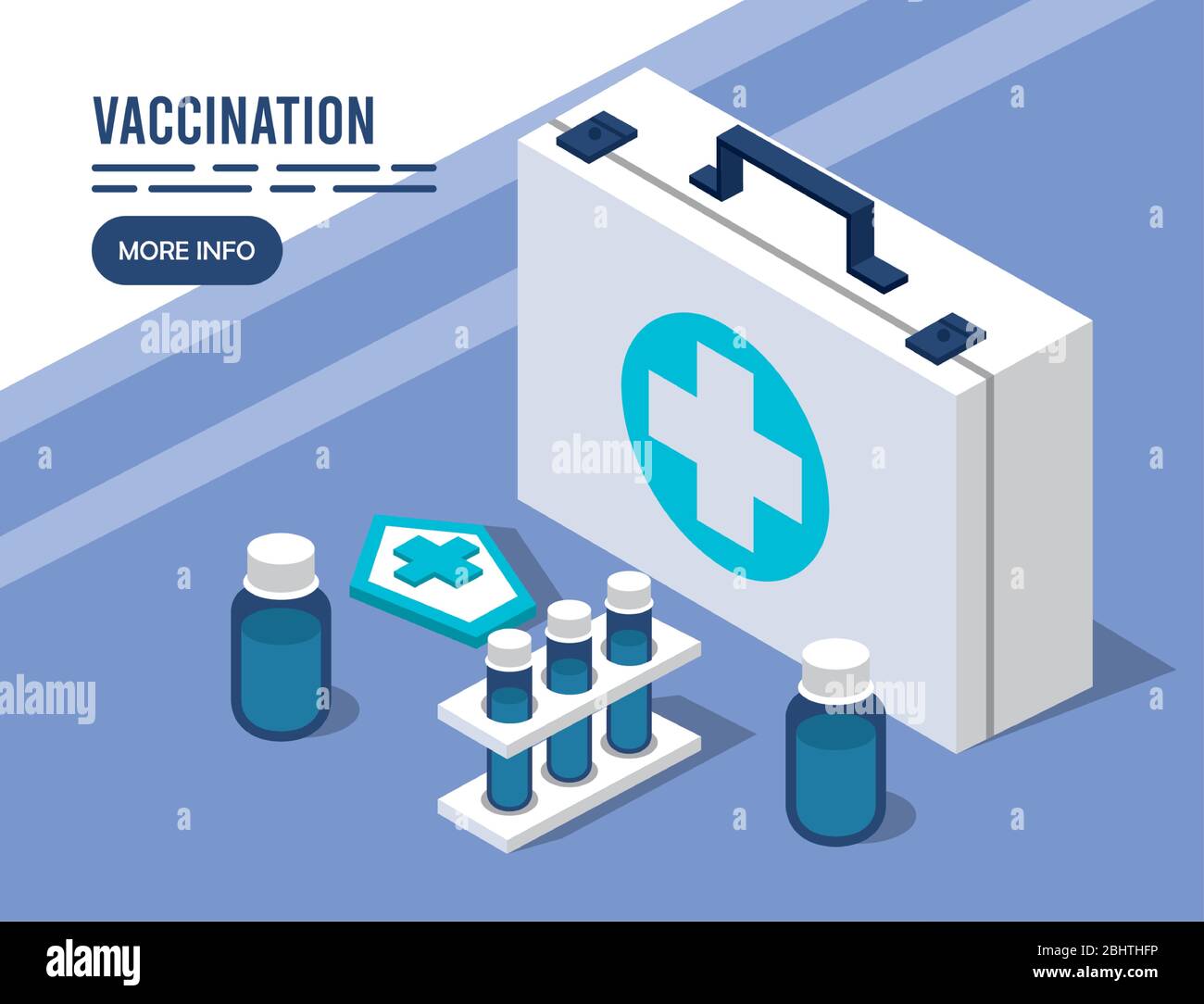 vaccination service with medical kit isometric icons Stock Vector Image ...
