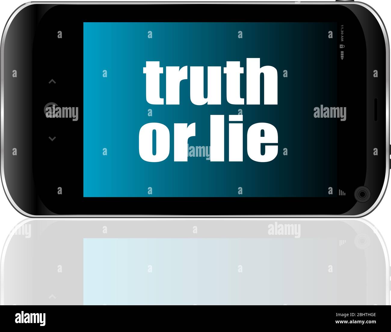 truth or lie text. Social concept . Detailed modern smartphone Stock ...