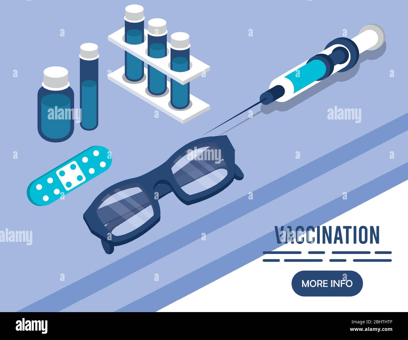 vaccination service with injection isometric icons Stock Vector Image ...