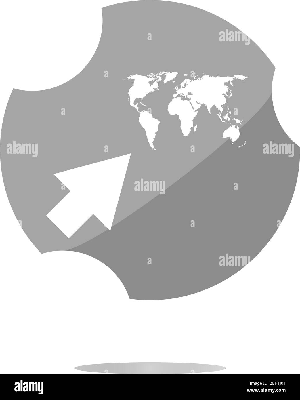 arrow sign icon with world map sign. Arrows symbol. Icon for App. Web ...