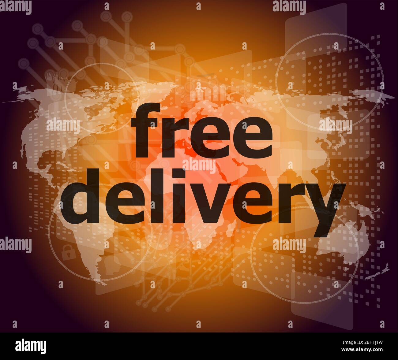 free delivery word on a virtual digital background Stock Photo - Alamy