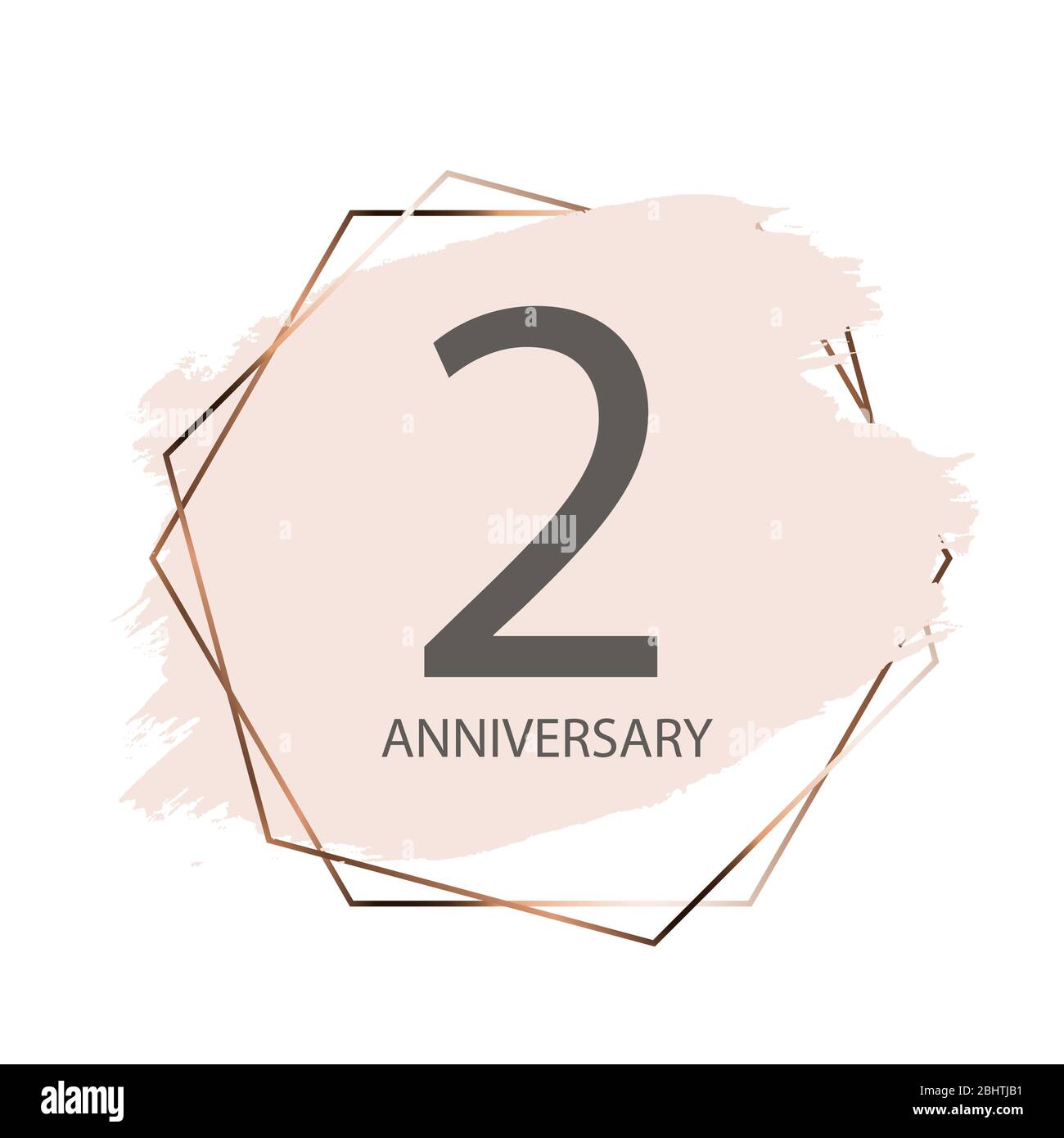 Celebrating 2 Anniversary emblem template designposter background ...