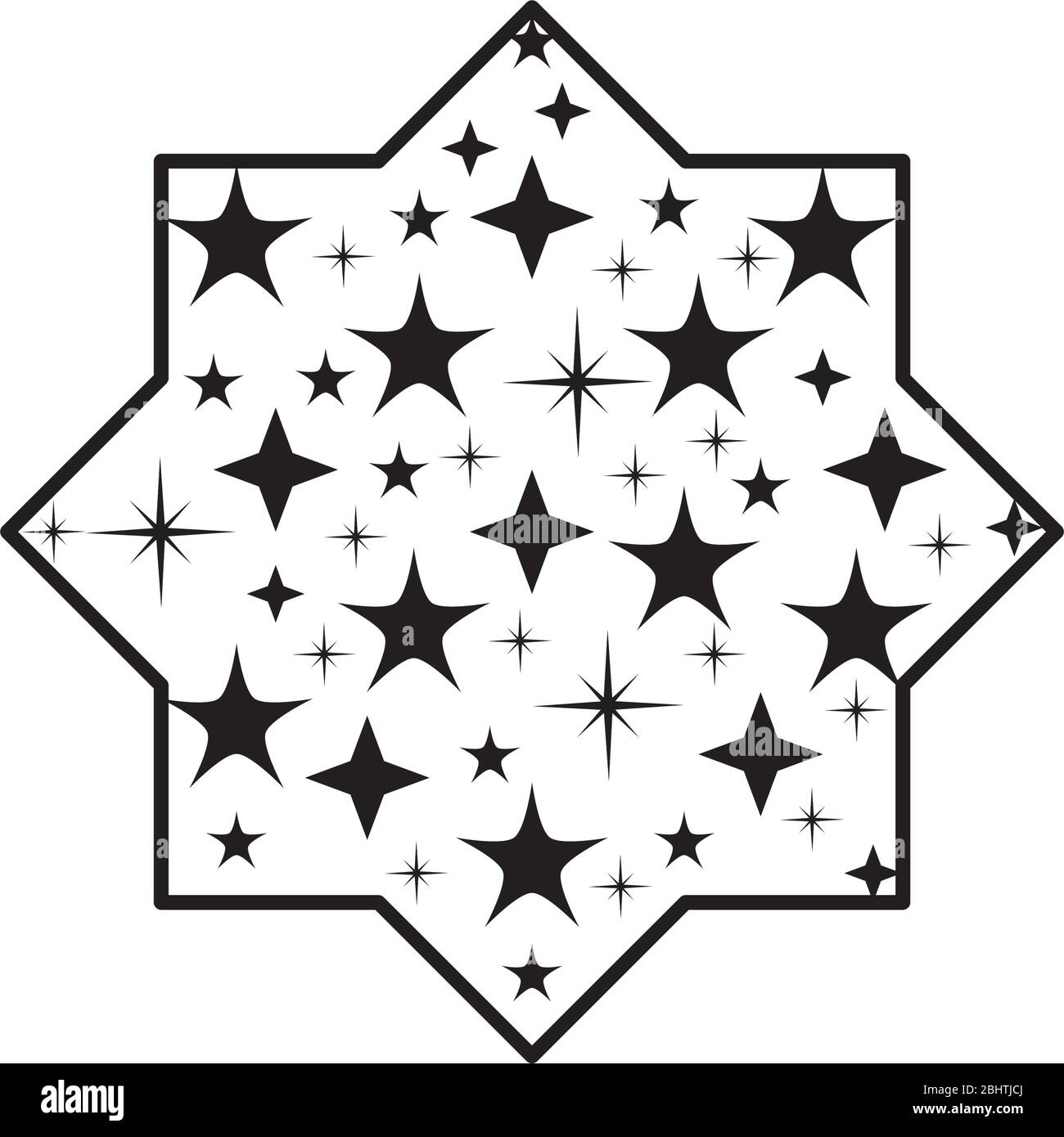 ramadan concept, islamic star icon over white background, line style ...