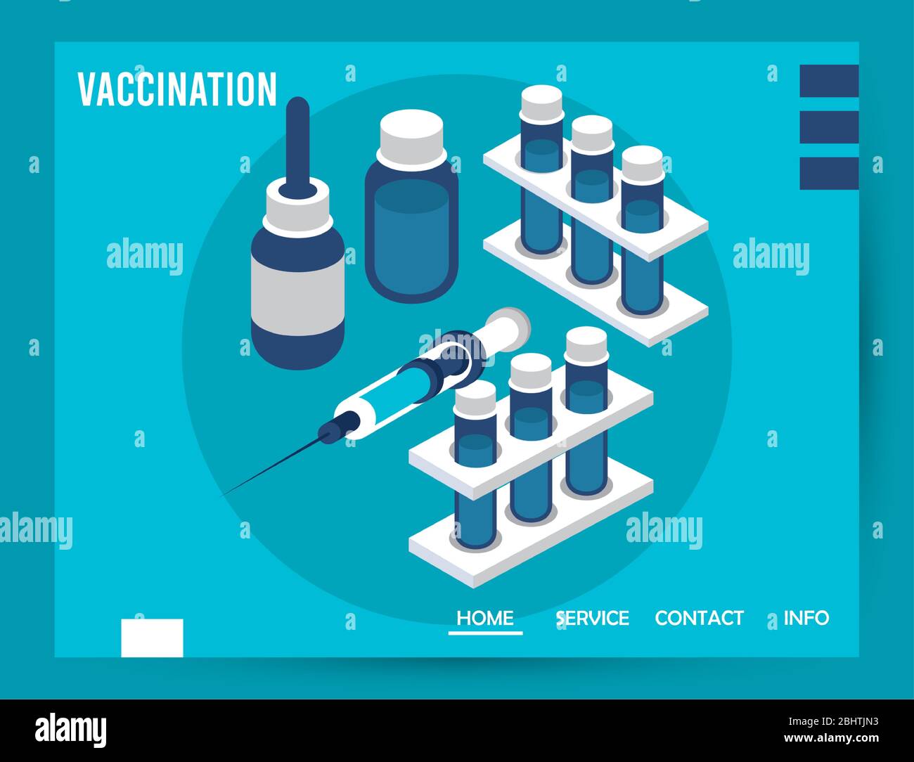 vaccination service with injection isometric icons Stock Vector Image ...