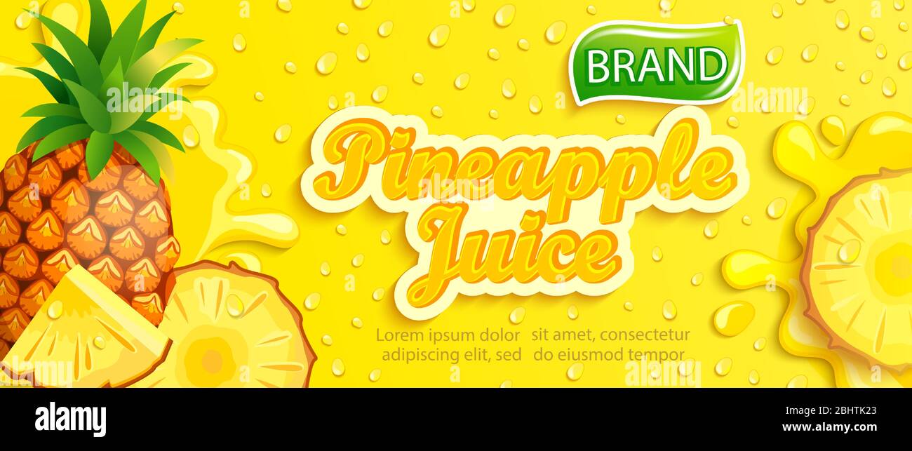 Fresh pineapple juice banner Stock Vector Image & Art - Alamy