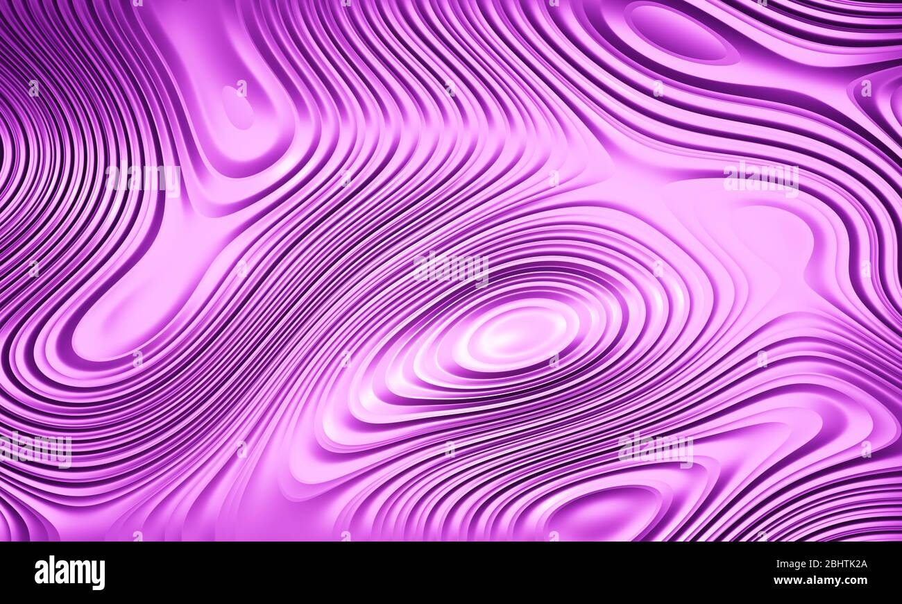 3D rendering of abstract, shiny, metallic, purple background with ...