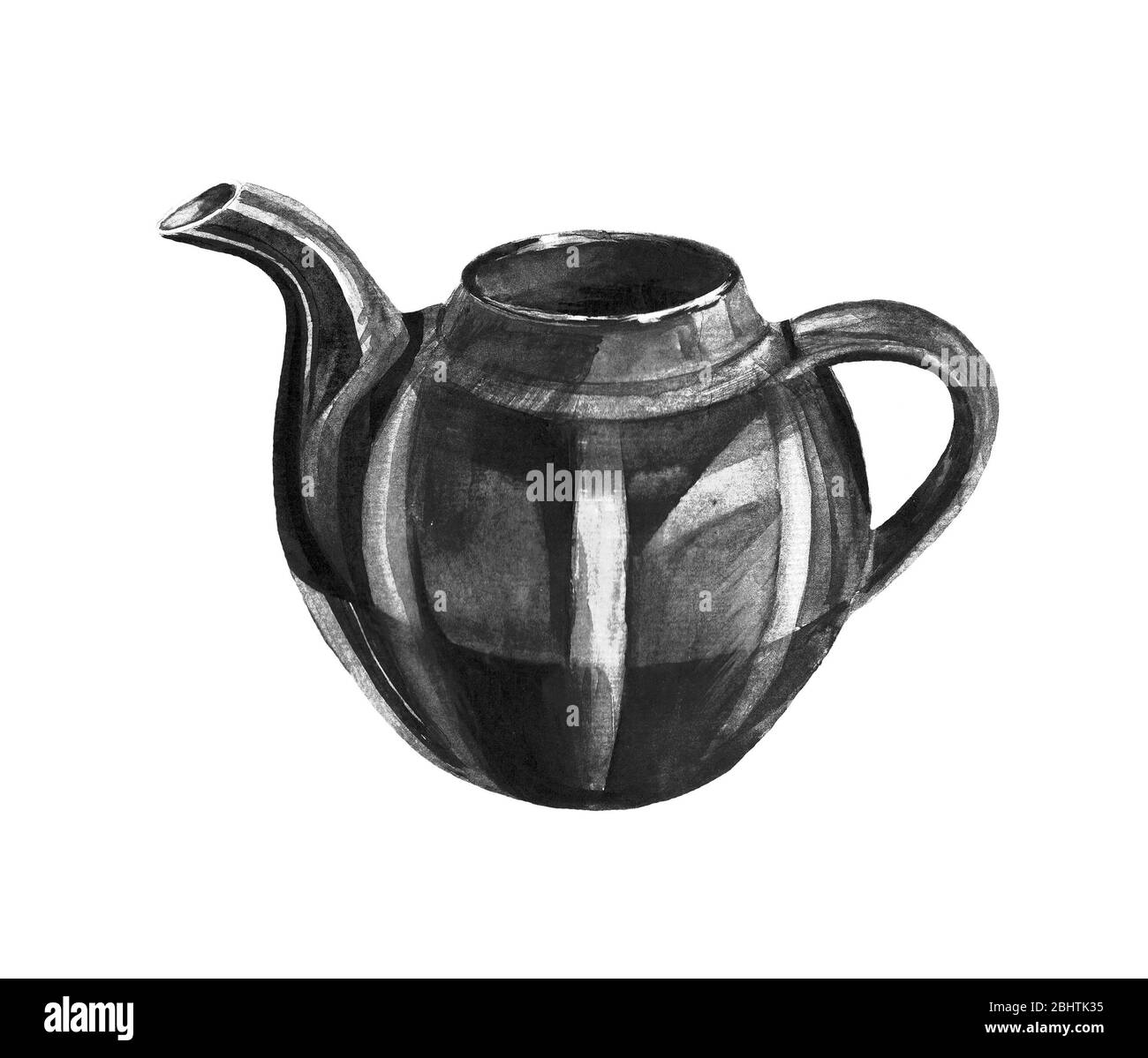 Teapot and cup retro Black and White Stock Photos & Images - Alamy