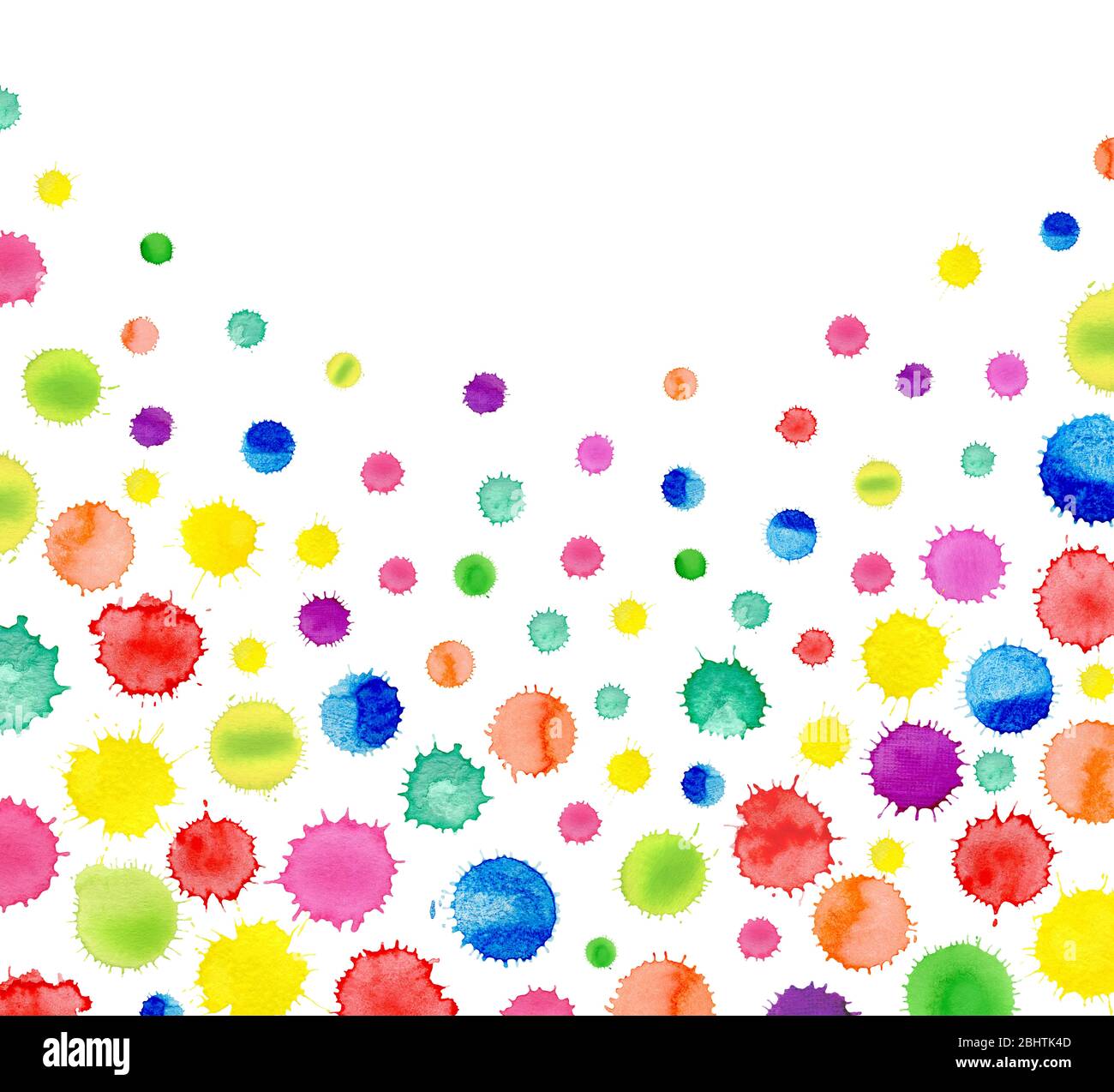 Colorful paint watercolor pattern. Watercolor simple polka dot ...