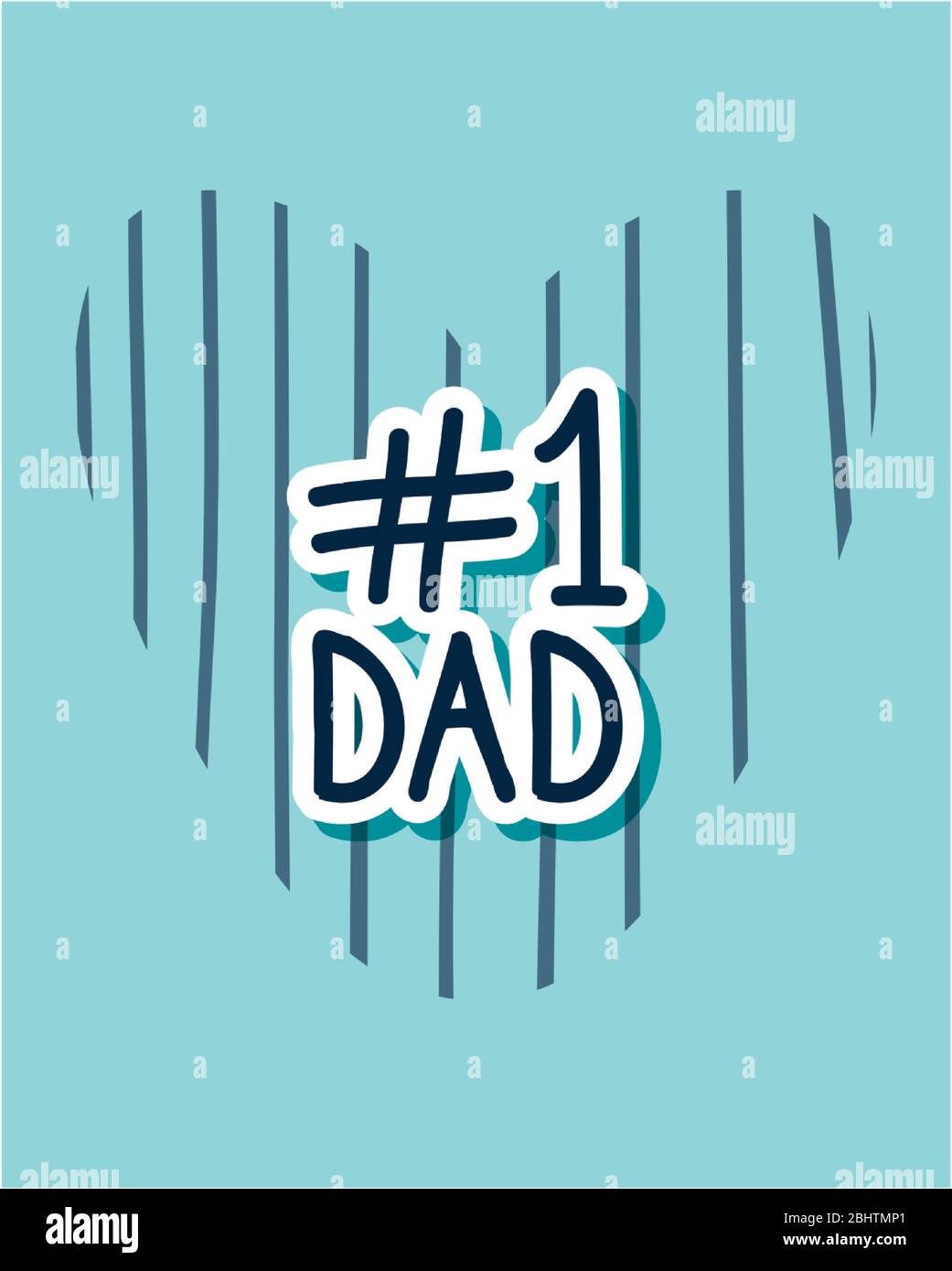 Happy fathers day card concept, number 1 dad over blue and white ...