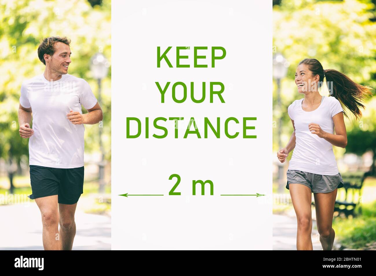 KEEP YOUR DISTANCE Covid-19 two meters warning for social distancing ...