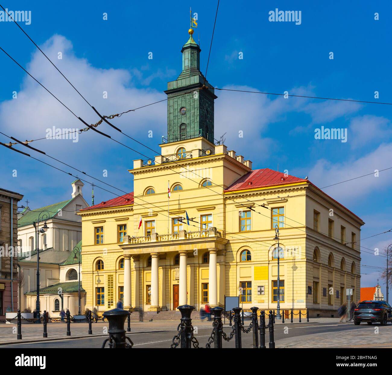 Lublin cityscape overlooking Classical architectural style building of ...