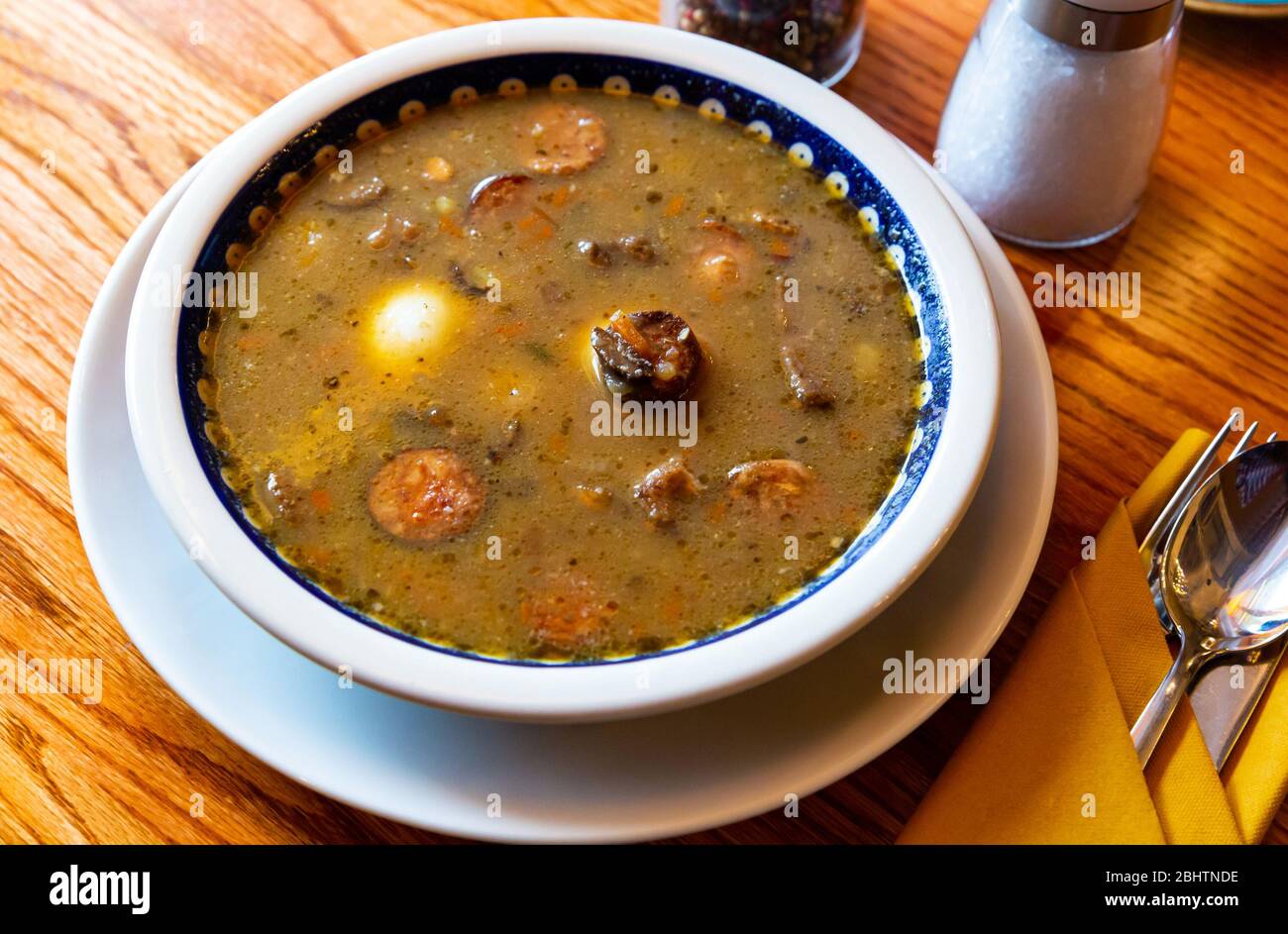 Zurek staropolski - old Polish style sour rye soup with sausage and egg ...