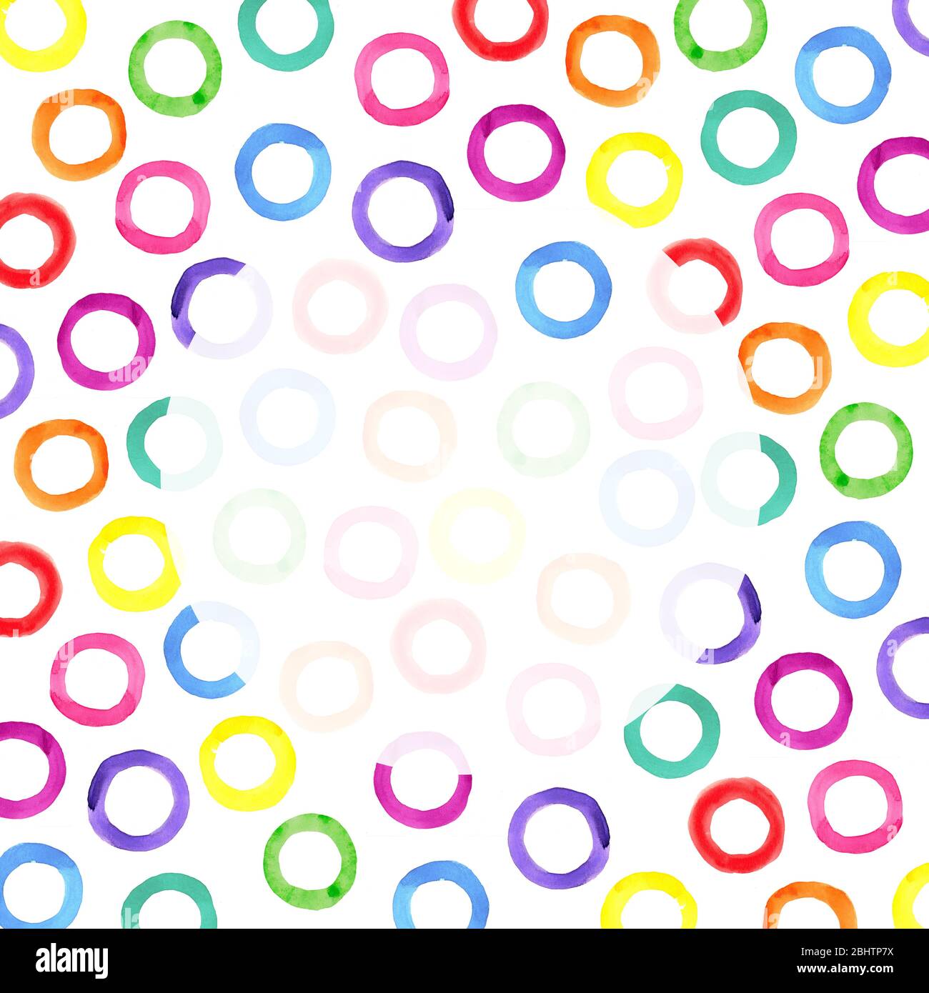 Watercolor rainbow confetti background. Abstract colorful dots frame ...