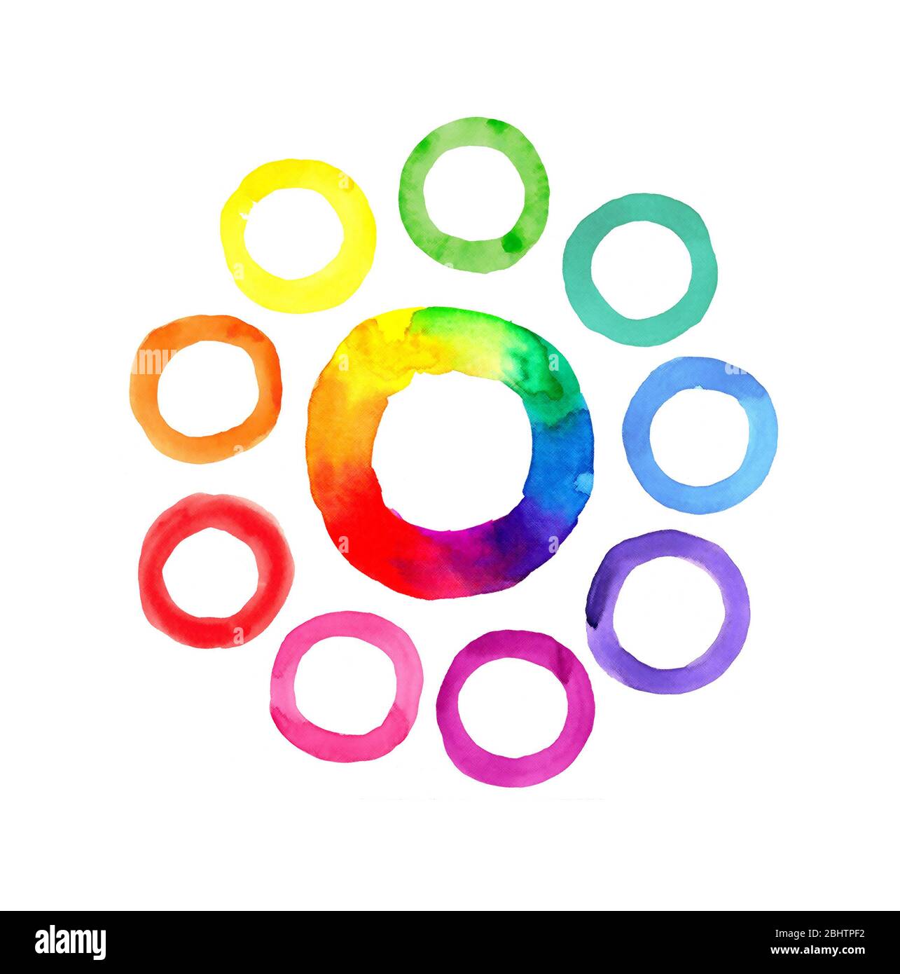 Colorful template for your design. Watercolor colorful grunge circle ...
