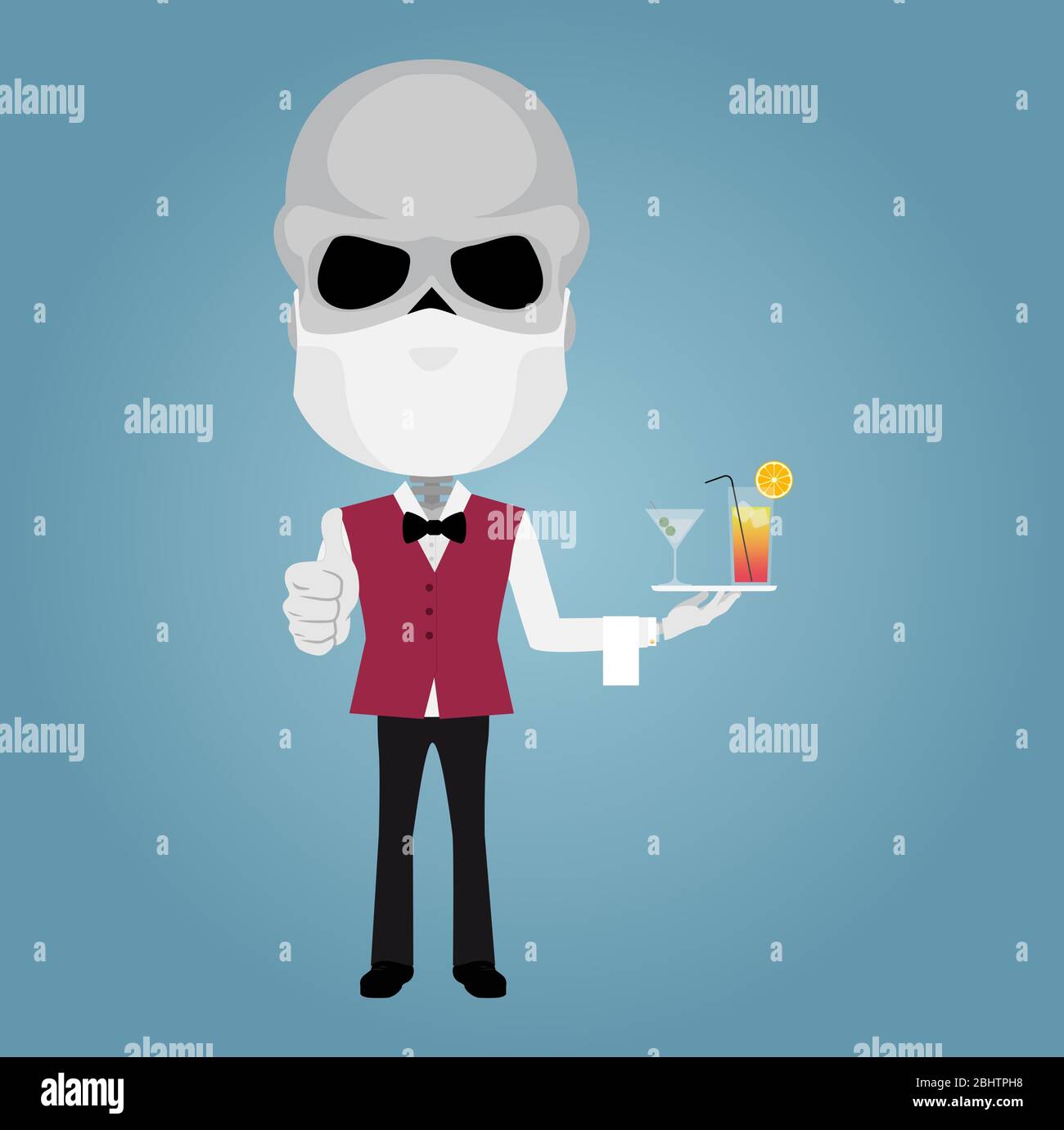 Restaurant bar skull skeleton Stock Vector Images - Alamy