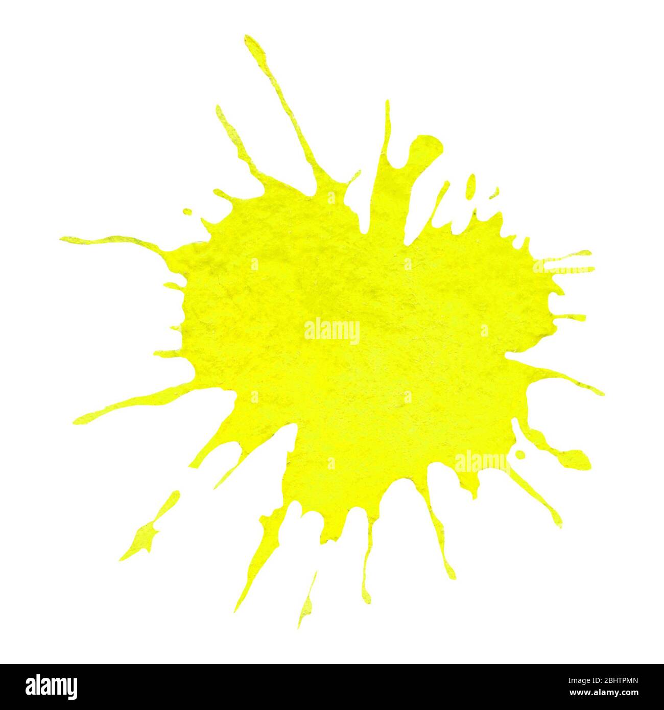 Abstract yellow watercolor stain on white background. Yellow color ...