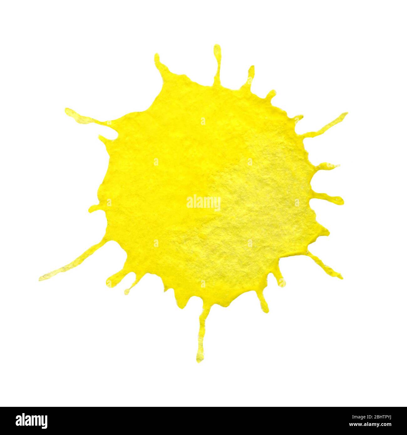 Abstract yellow watercolor stain on white background. Yellow color ...