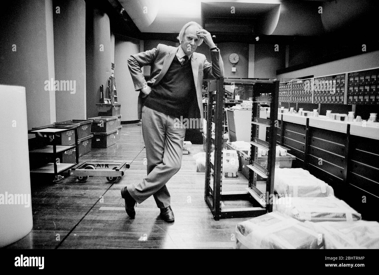 George Martin, producer for The Beatles, at a recording studio in ...