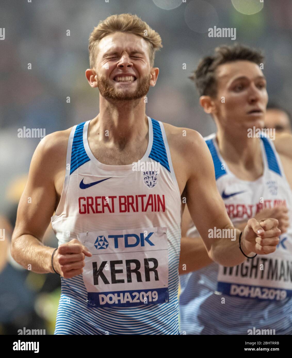 DOHA - QATAR OCT 4: Josh Kerr (GB&NI) competing in the 1500m semi final ...