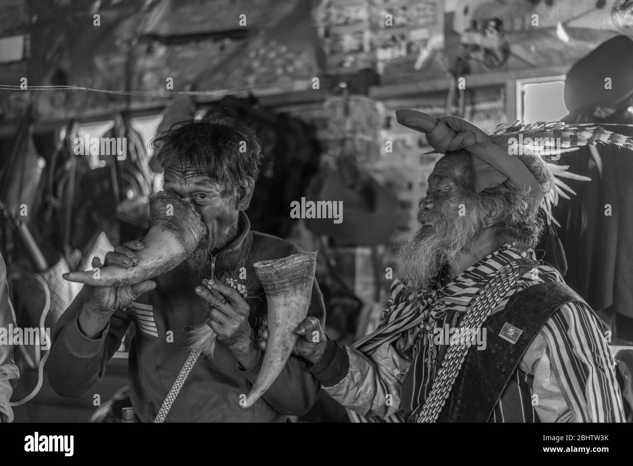 Chin men celebrating, Mindat, Myanmar Stock Photo - Alamy