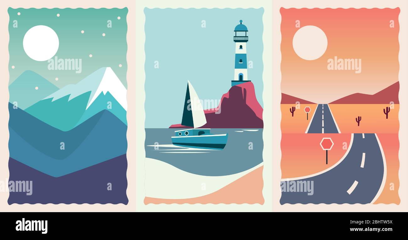 Scenery scenes scene Stock Vector Images - Alamy