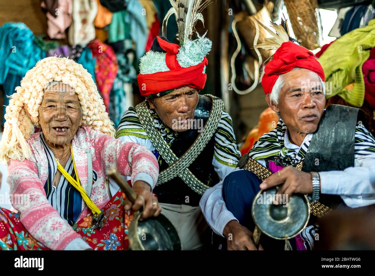 Ethnic Chin party, Mindat, Myanmar Stock Photo - Alamy