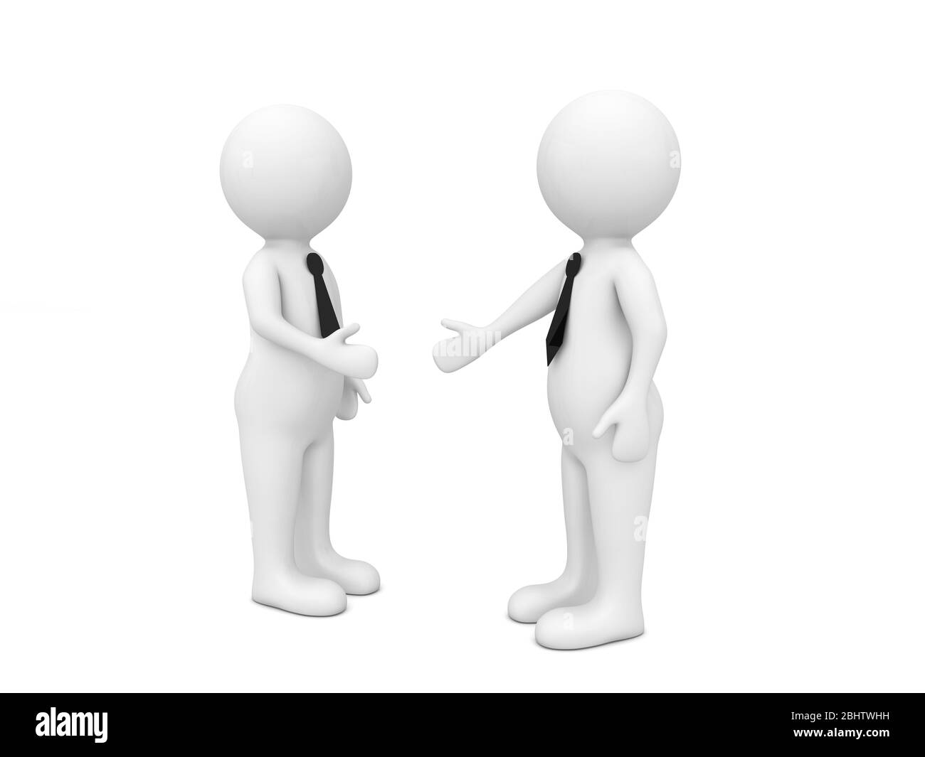 3d characters on a white background. Handshake of businessmen. 3d ...