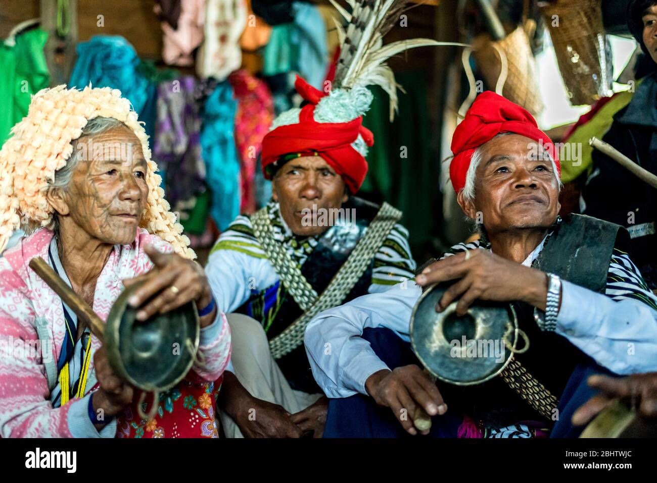 Ethnic Chin party, Mindat, Myanmar Stock Photo - Alamy