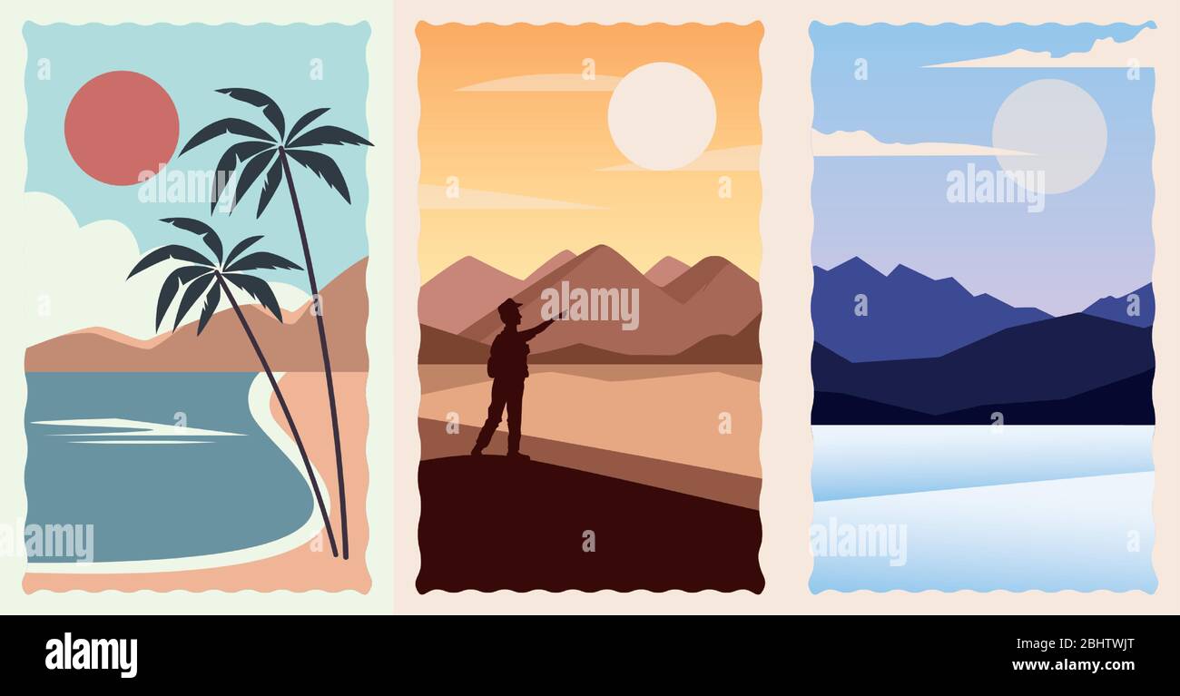 Picturesque scenes Stock Vector Images - Alamy