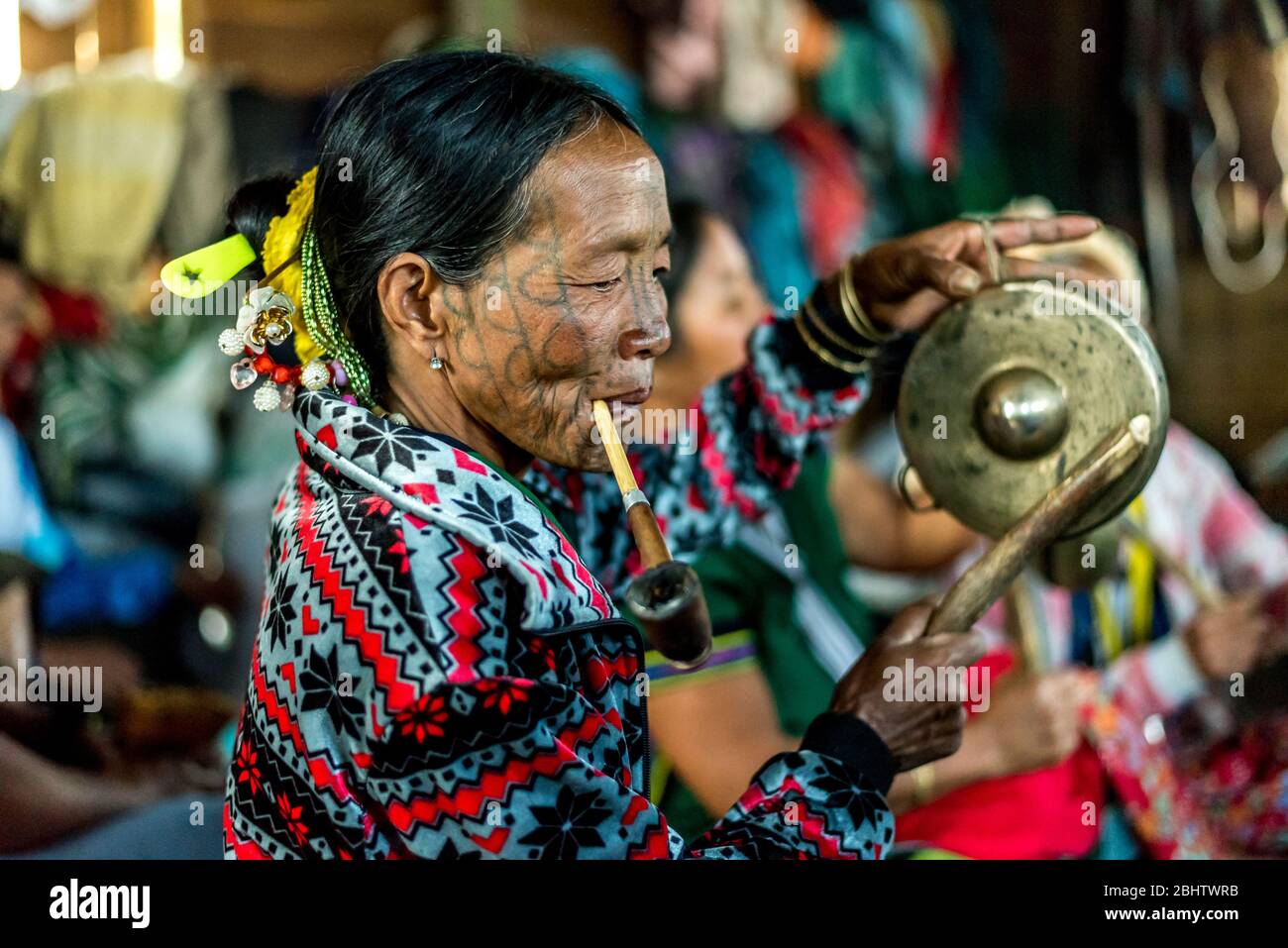 Ethnic Chin party, Mindat, Myanmar Stock Photo - Alamy