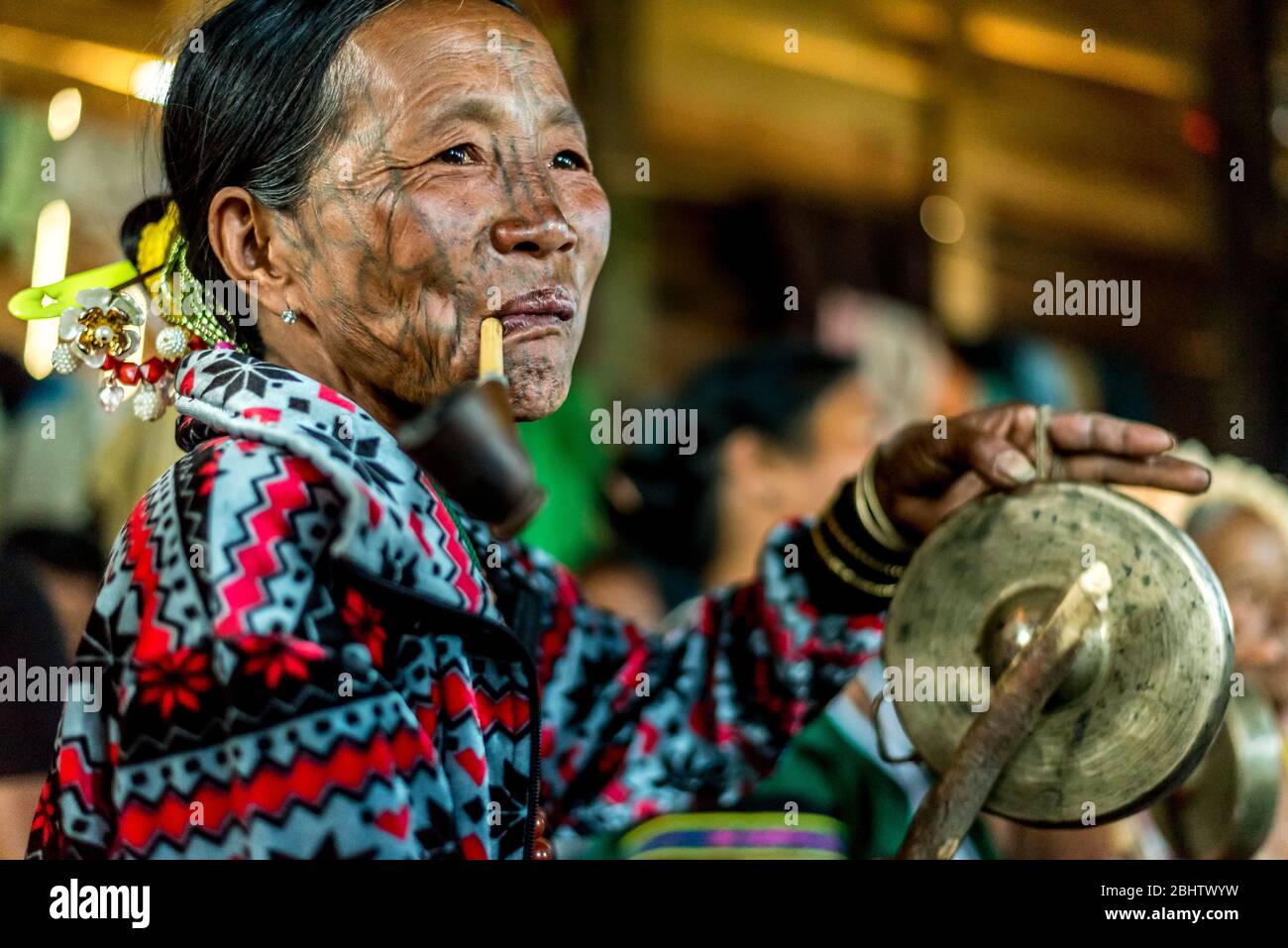Ethnic Chin party, Mindat, Myanmar Stock Photo - Alamy