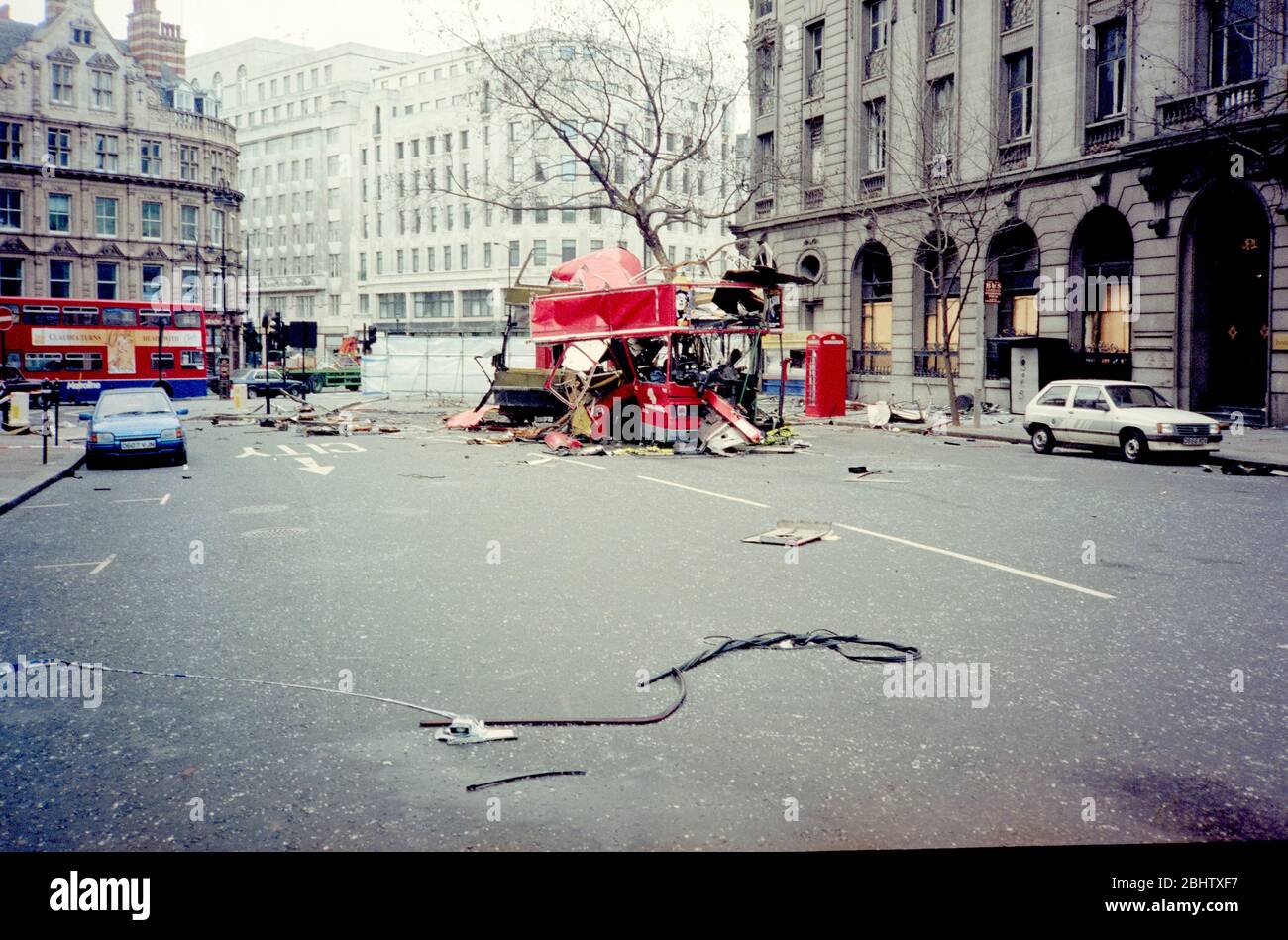The aftermath of the Aldwych Bus Bombing in London, on 18th February ...