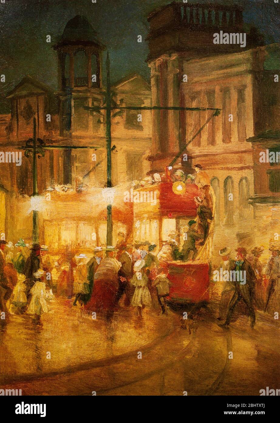 City painting people crowd 20th century hi-res stock photography and ...