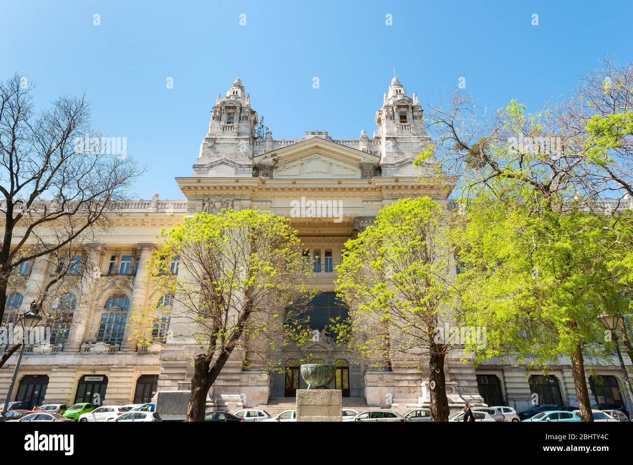 BUDAPEST, HUNGARY - APRIL 20, 2020: The Stock Exchange building which ...