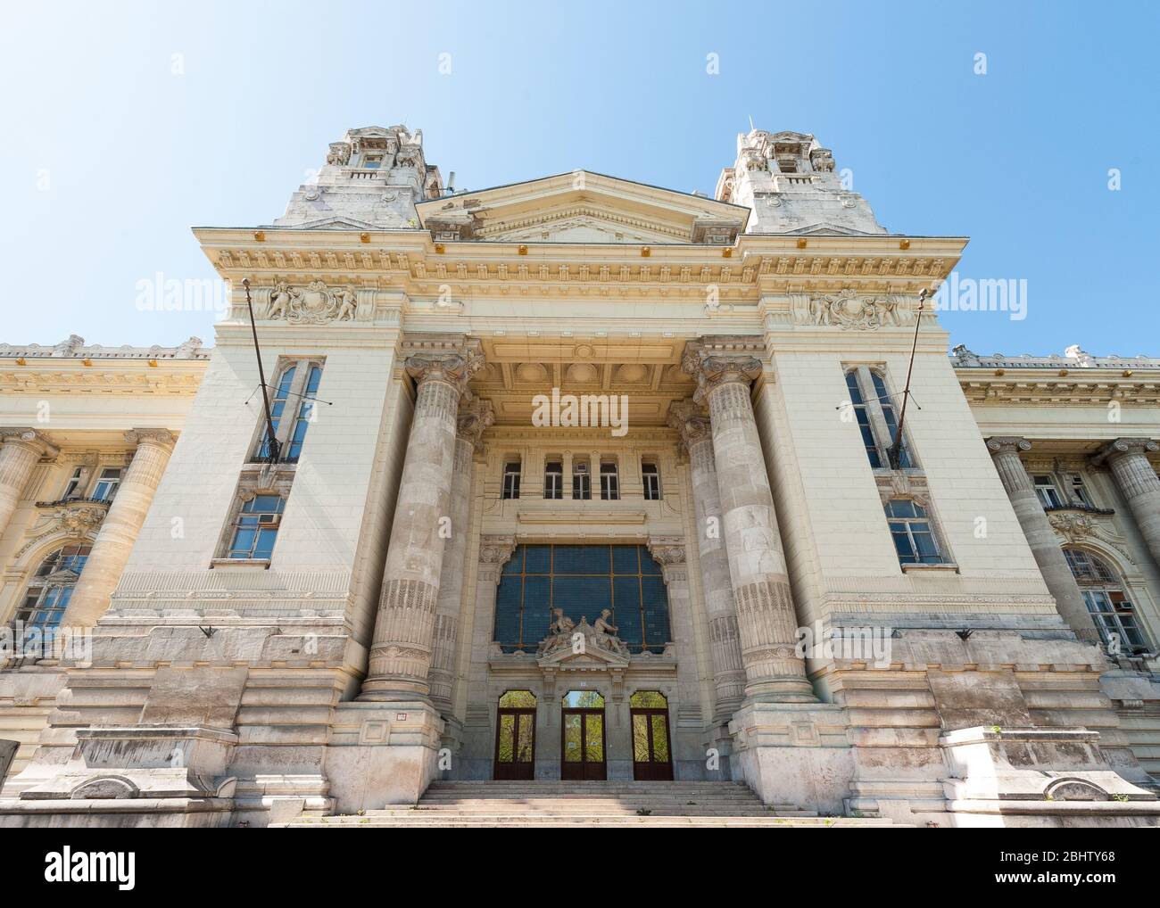 BUDAPEST, HUNGARY - APRIL 20, 2020: The Stock Exchange building which ...