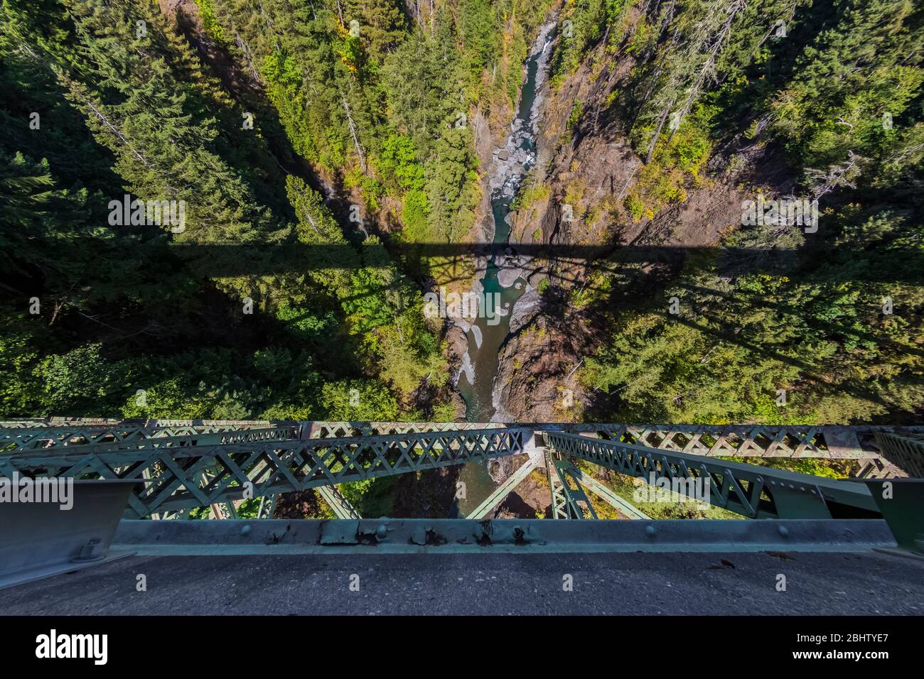View down to South Fork Skokomish River from High Steel Bridge ...
