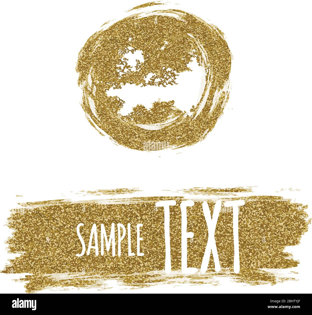 Vector illustration hand drawing gold brush stroke paint background for ...